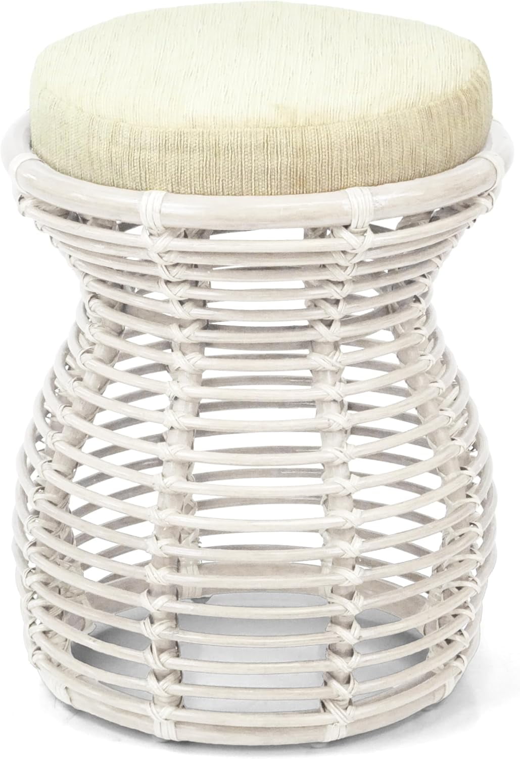 Milan Handmade Natural Rattan Wicker Ottoman Stool Vanity Bedroom Fully ...