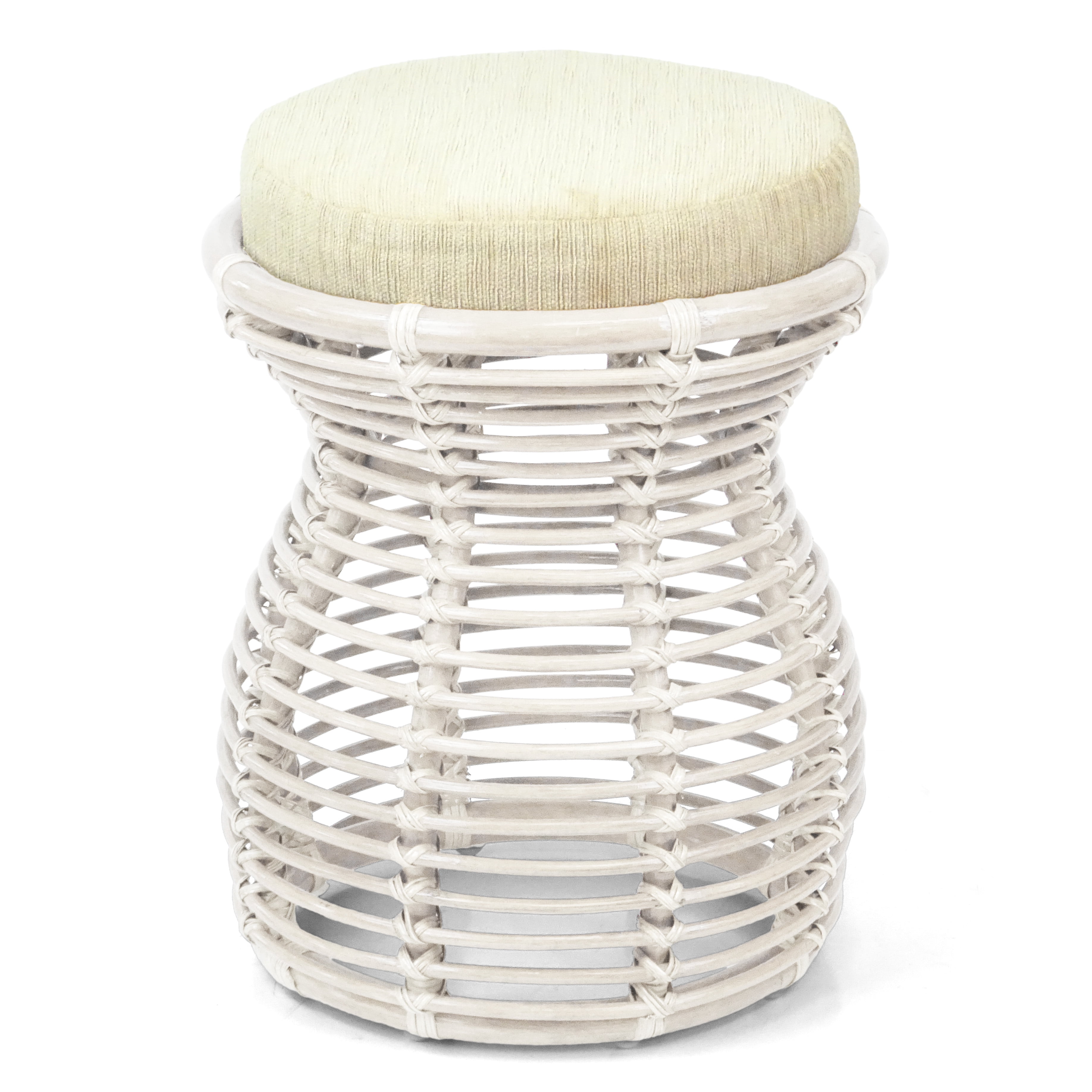 Milan Handmade Natural Rattan Wicker Ottoman Stool Vanity Bedroom Fully ...