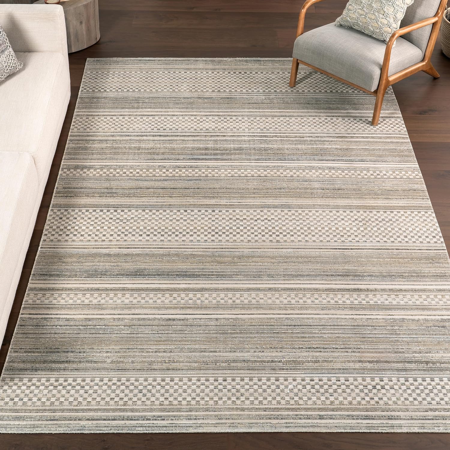 Milan Indoor/Outdoor Machine Washable Area Rug - 5x8 Machine Washable ...