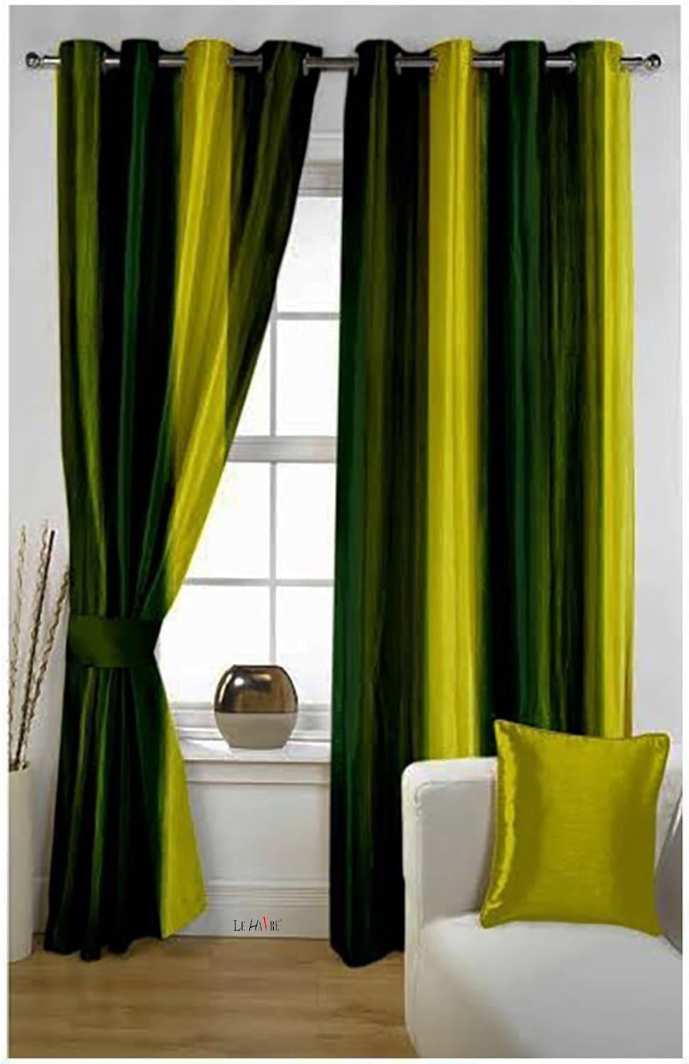 Milan Italian Curtain 7D Hybrid Printed Set of 2 Multi ColorLong Window ...