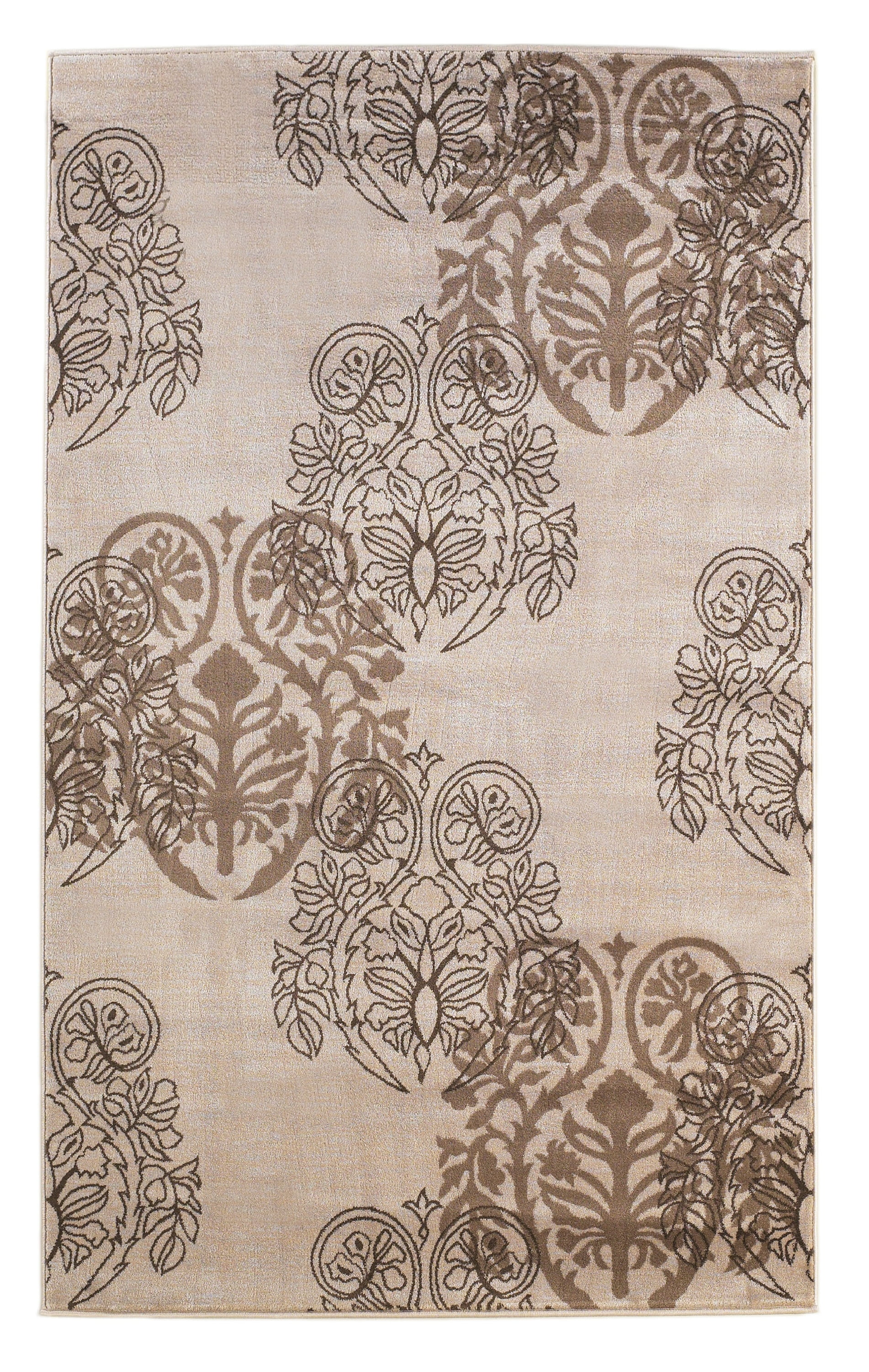 Milan Lana Ivory Rug 8x10.3 Abstract Pattern 100% Polypropylene Power ...