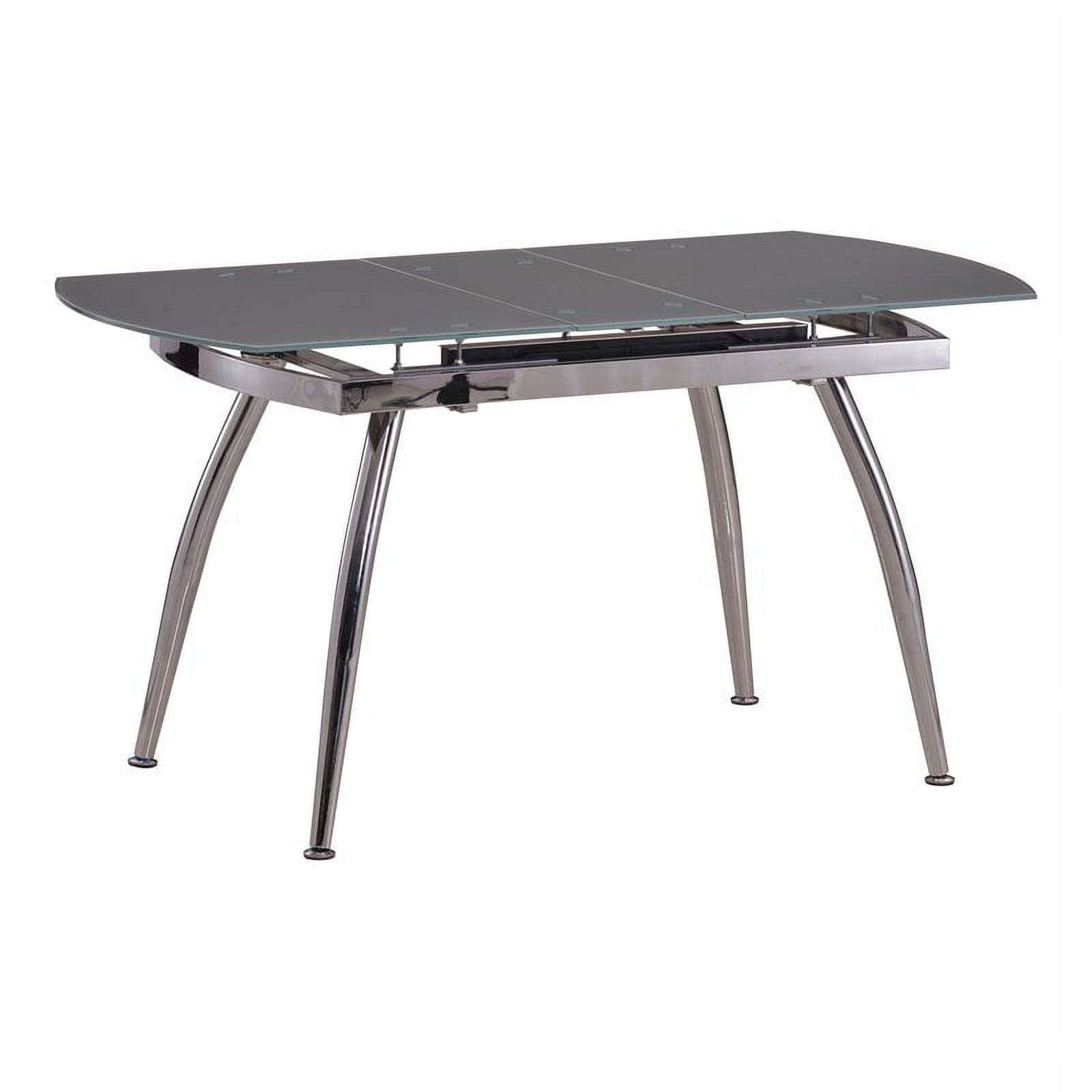 Milan Lynette 59.1" Contemporary Metal Extendable Dining Table in Gray ...