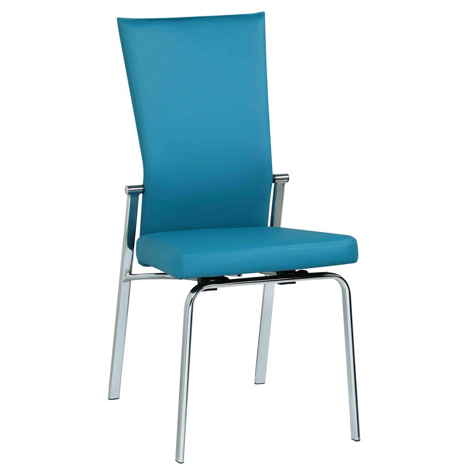 Milan Monique Turquoise Blue Faux Leather Motion-Back Side Chair (Set ...