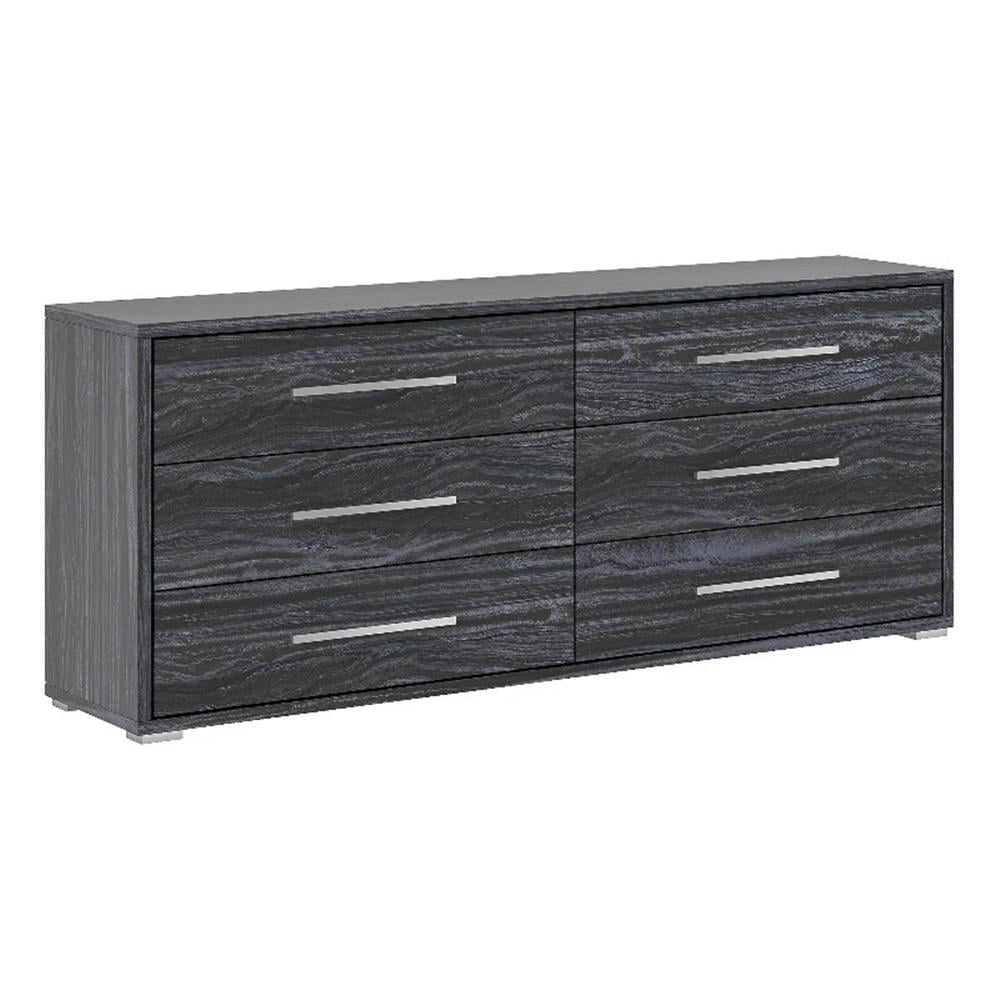 Milan Napolitan Contemporary 6-Drawer Melamine Wood Dresser in Gray ...