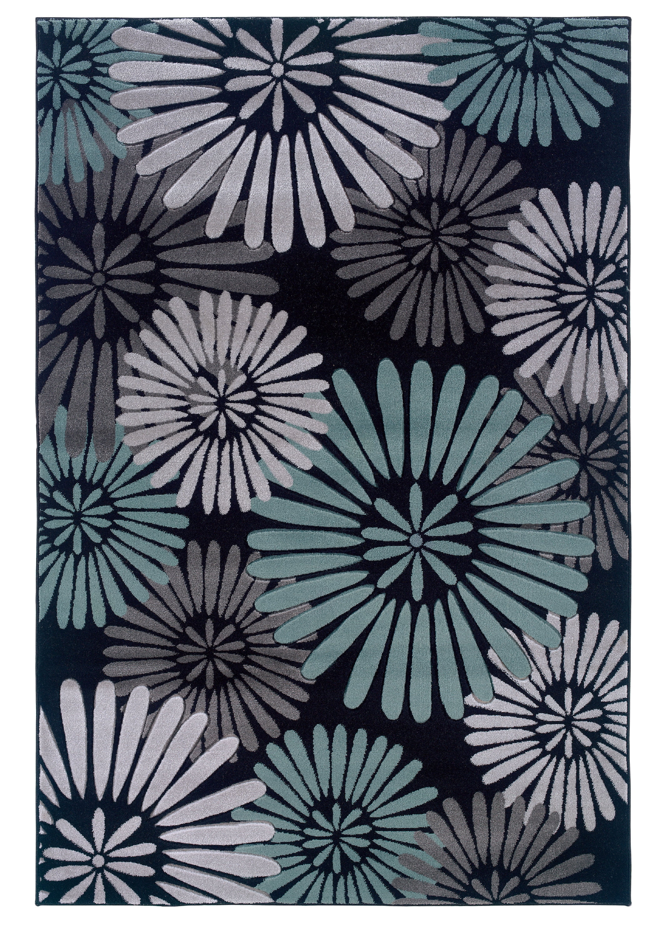 Milan Perth Black Abstract Rug 8x10.3 Easy Care 100% Polypropylene ...