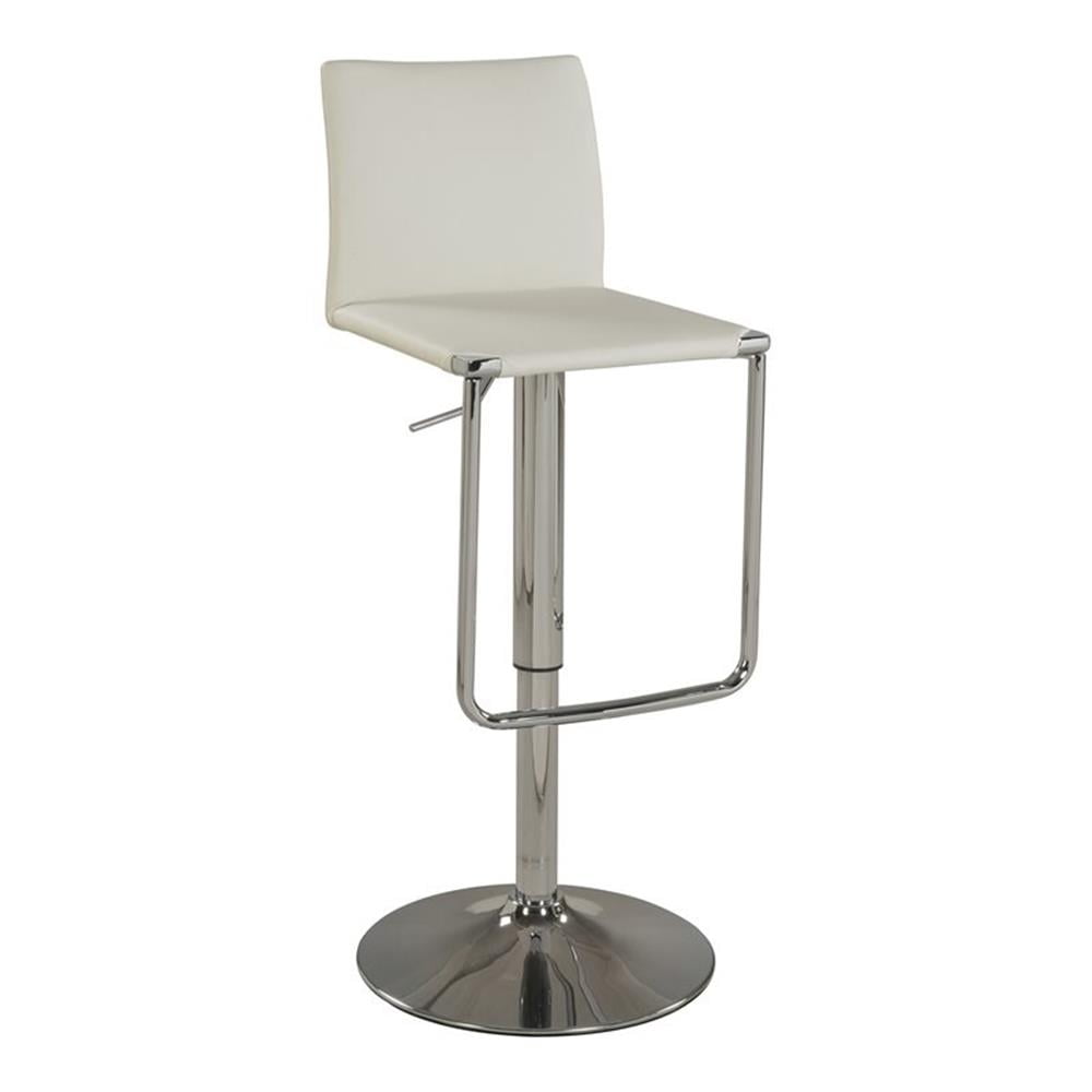 Milan Sailor 42.7" Low Back Pneumatic-Adjustable Swivel Stool in White ...