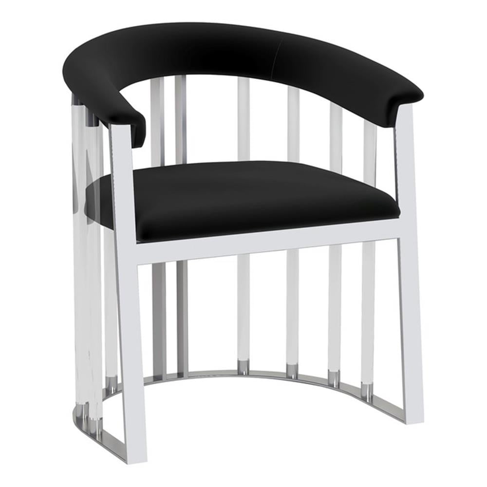 Milan Tania Acrylic with black fabric upholstery & Steel Arm Chair ...