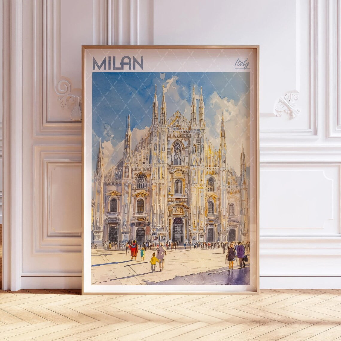 Milan Watercolor Poster - Milan Wall Art - Italy Travel Poster ...