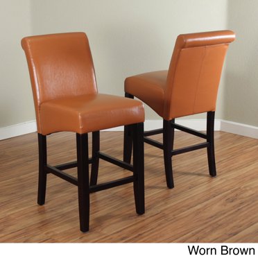 Parson Tufted Vinyl Stools, Set of 2, Cherry - Walmart.com