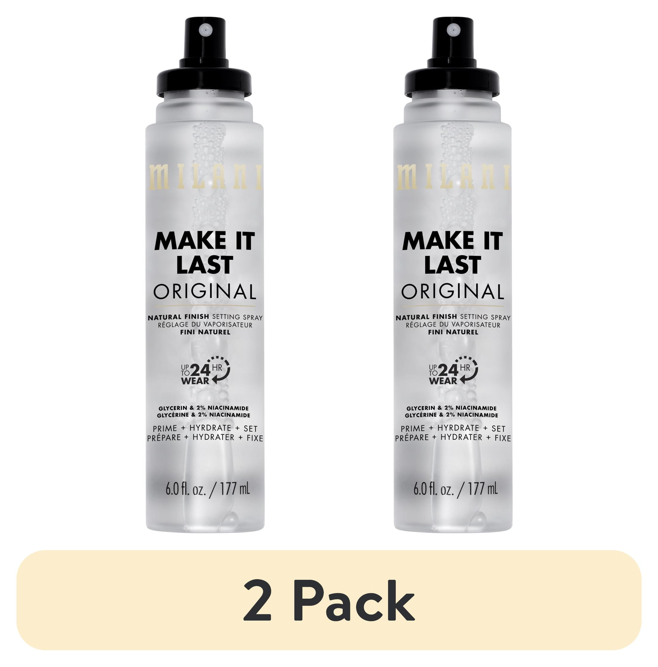 (2 pack) Milani Make It Last Jumbo XL Setting Spray, Prime + Hydrate ...