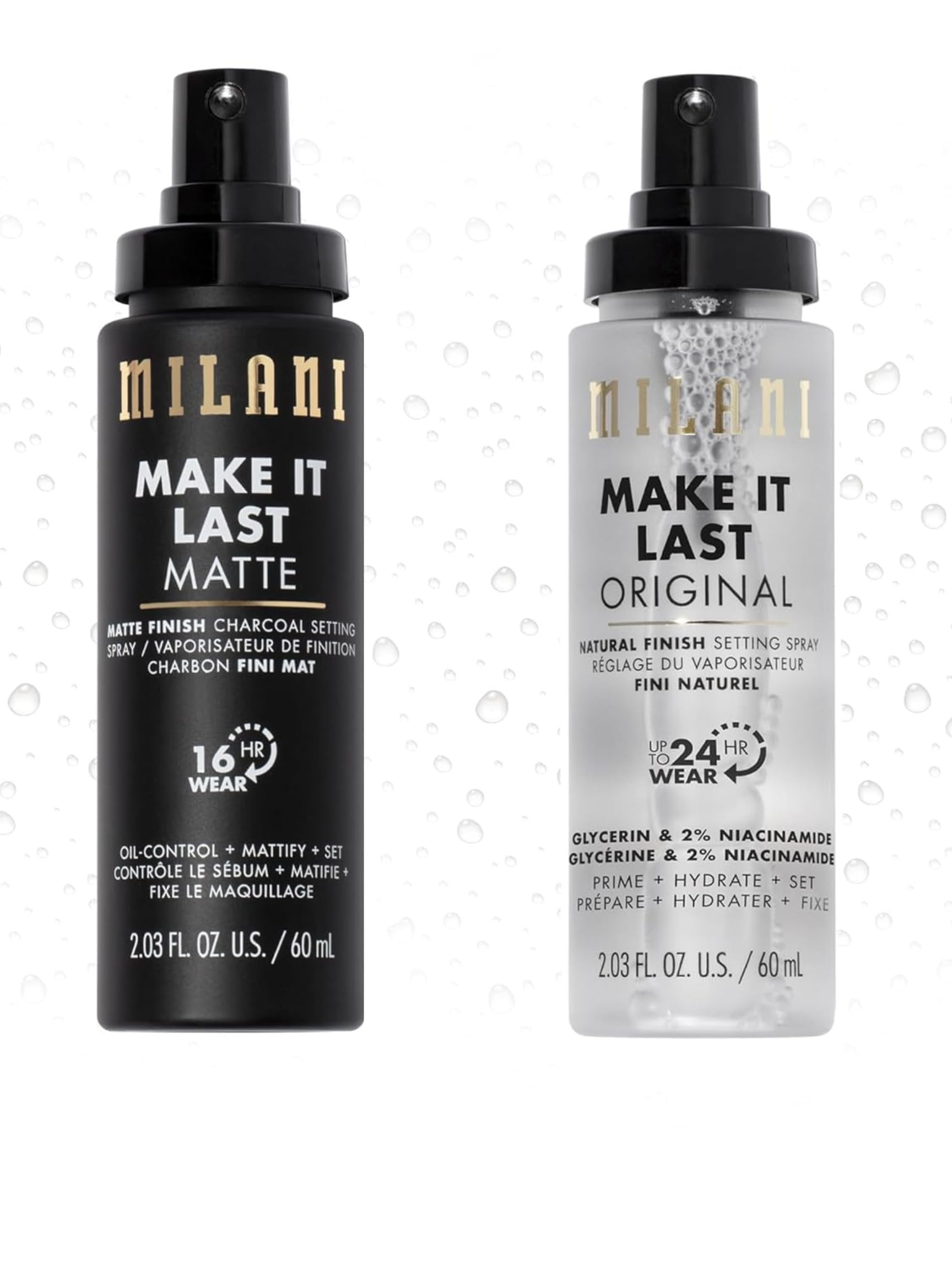 Milani Setting Spray + MFF30 Primer, Make It Last Original - Natural ...