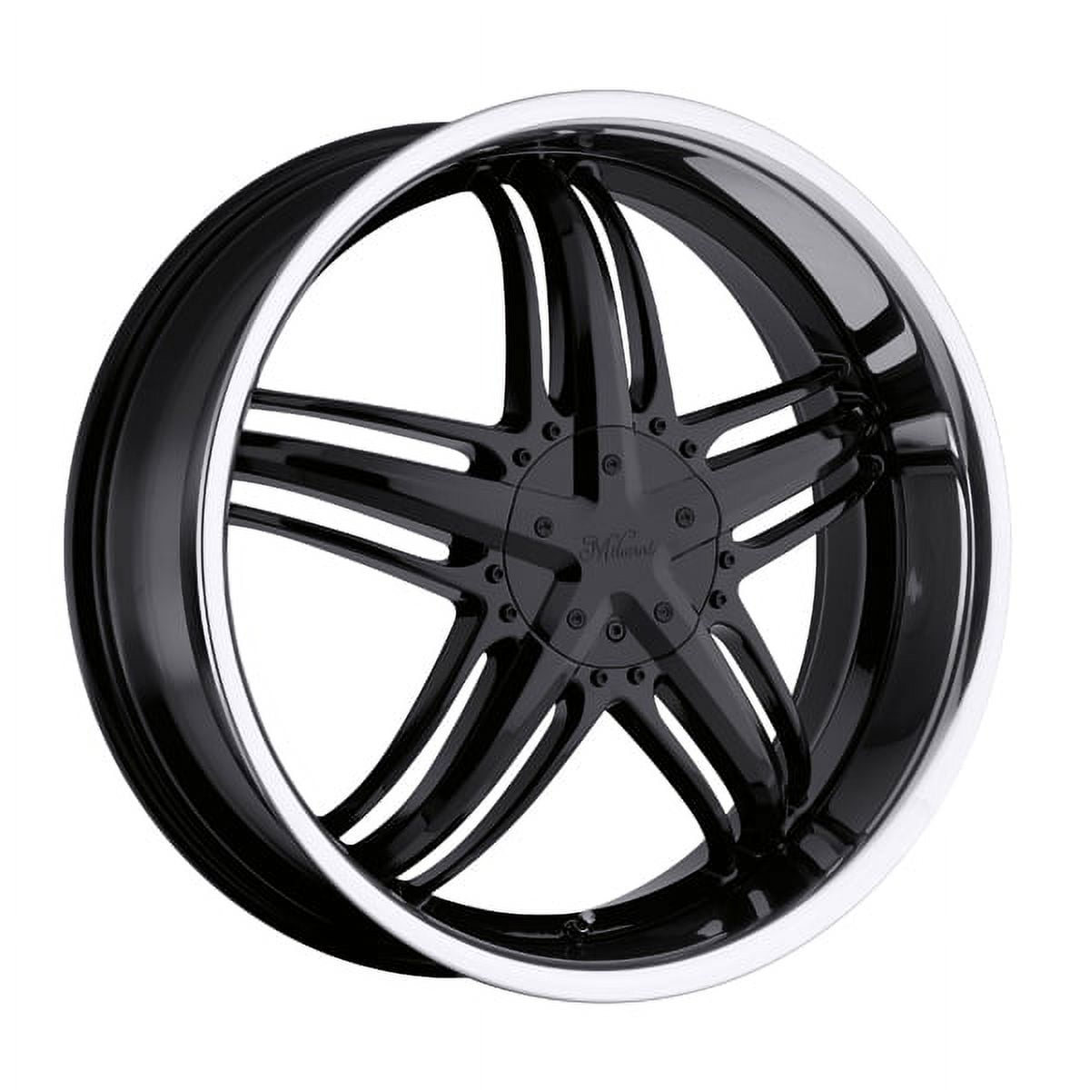 Milanni 457 Force 22x8.5 5x110/5x115 +32mm Gloss Black/SS Wheel Rim ...