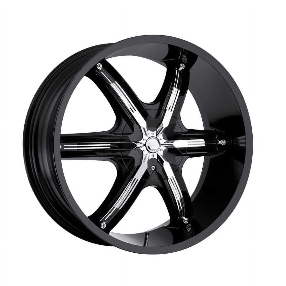 Milanni 460 Bel-Air 6 22x9.5 6x135/6x5.5" +30mm Black/Chrome Wheel Rim ...