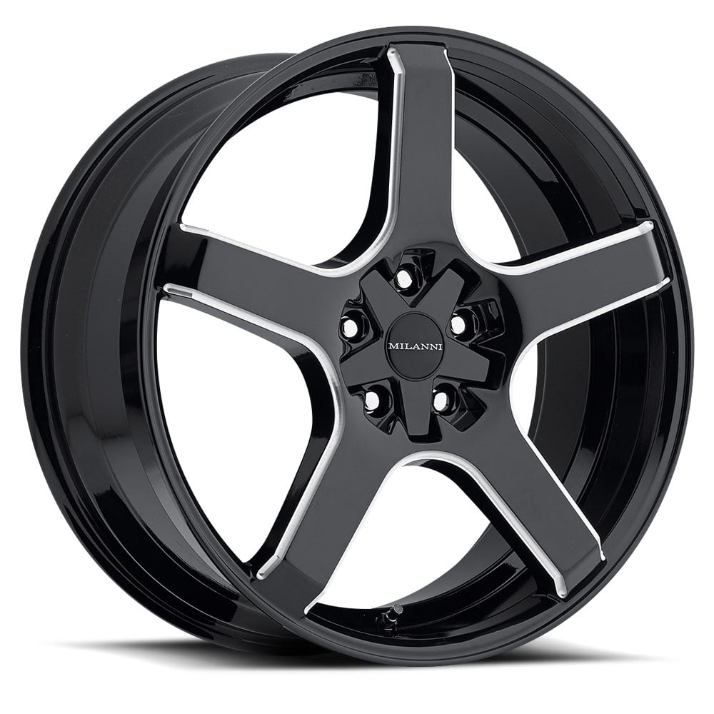 Milanni VK-1 464 Wheel Rim 20x8.5 5x110 & 5x115 Gloss Black Milled 38mm ...