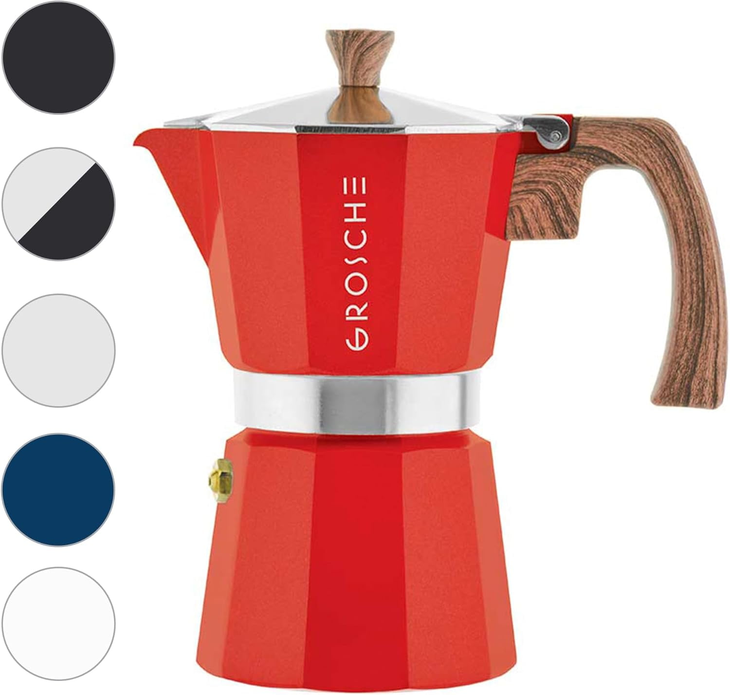 Milano 6 Espresso Cup, 9.3 Oz Red Stovetop Espresso Maker - Italian Moka Pot - Walmart.com