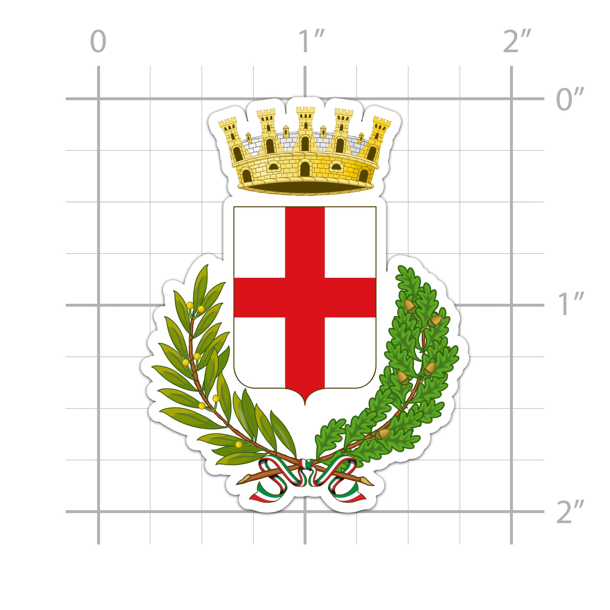 Milano Coat of Arms Sticker for water bottle phone tumbler hard hatcoa ...