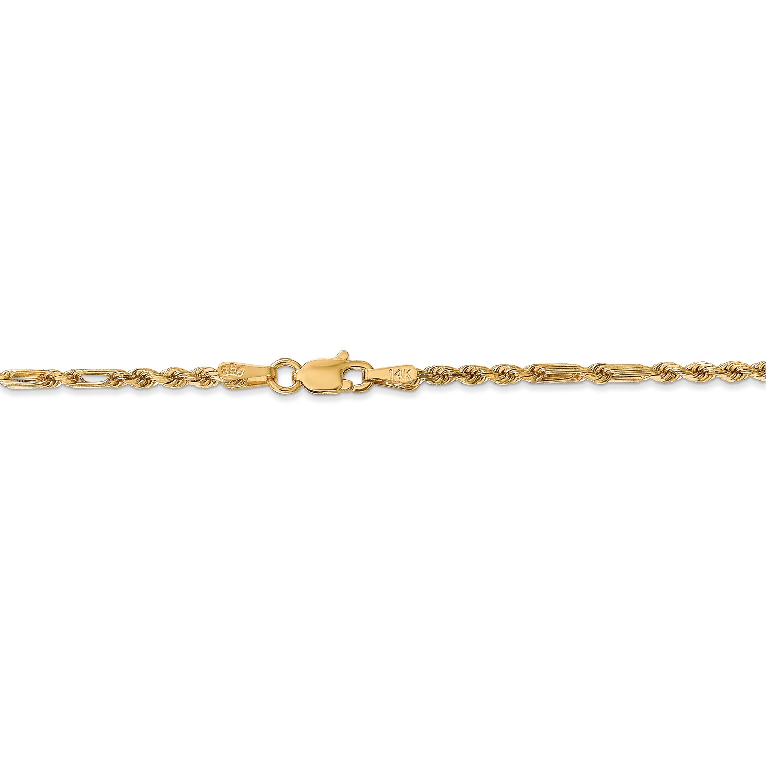 Milano Diamond-Cut Rope Chain Necklace in Real 14k Yellow Gold ...