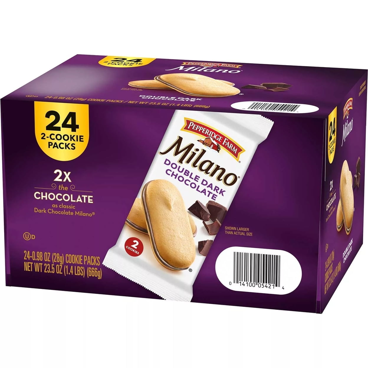 Pepperidge Farm Milano Double Dark Chocolate Cookies, 0.98 Oz Pack of ...