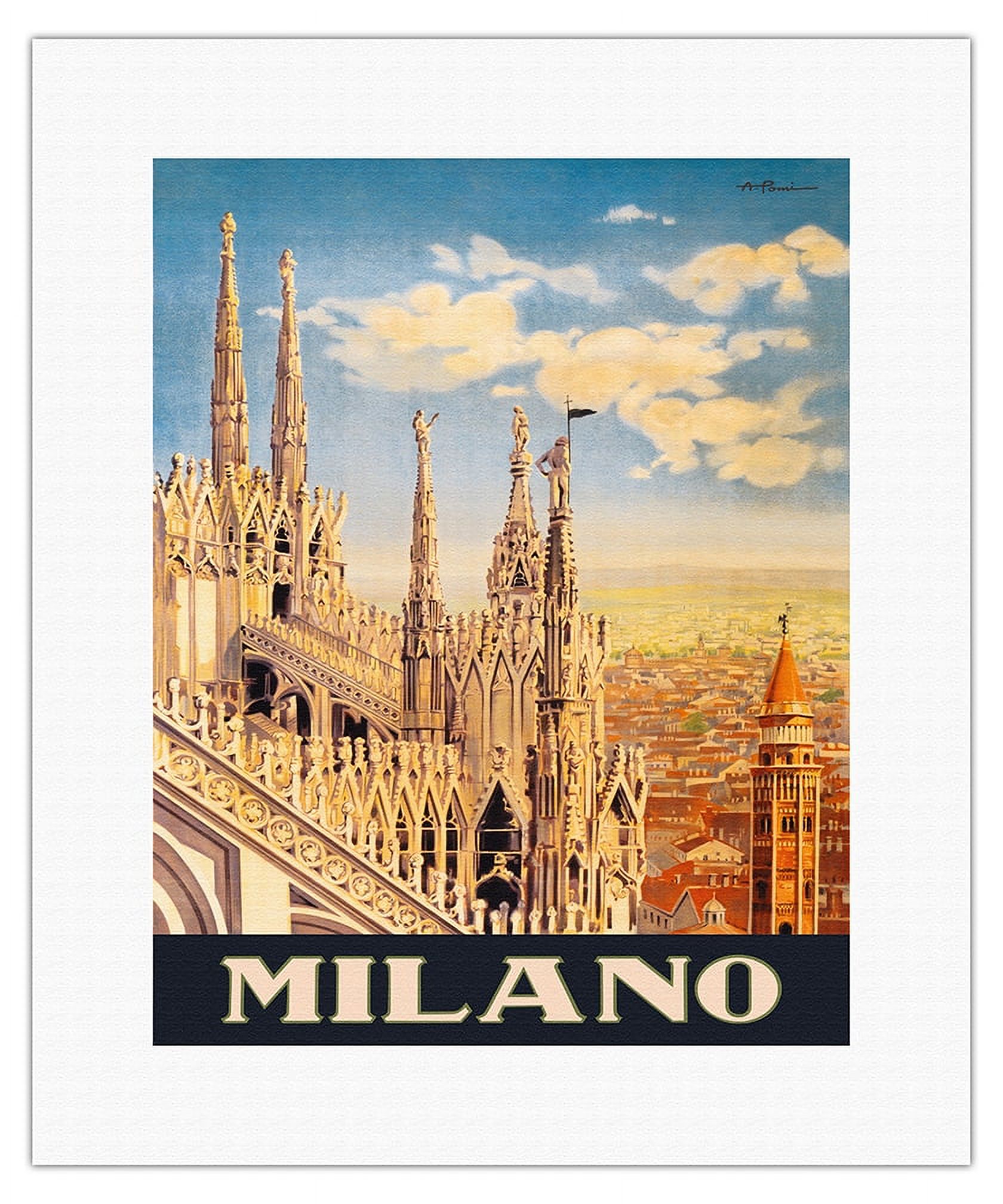 Milano - Milan Italy Cathedral - Vintage Travel Poster by Alessandro ...