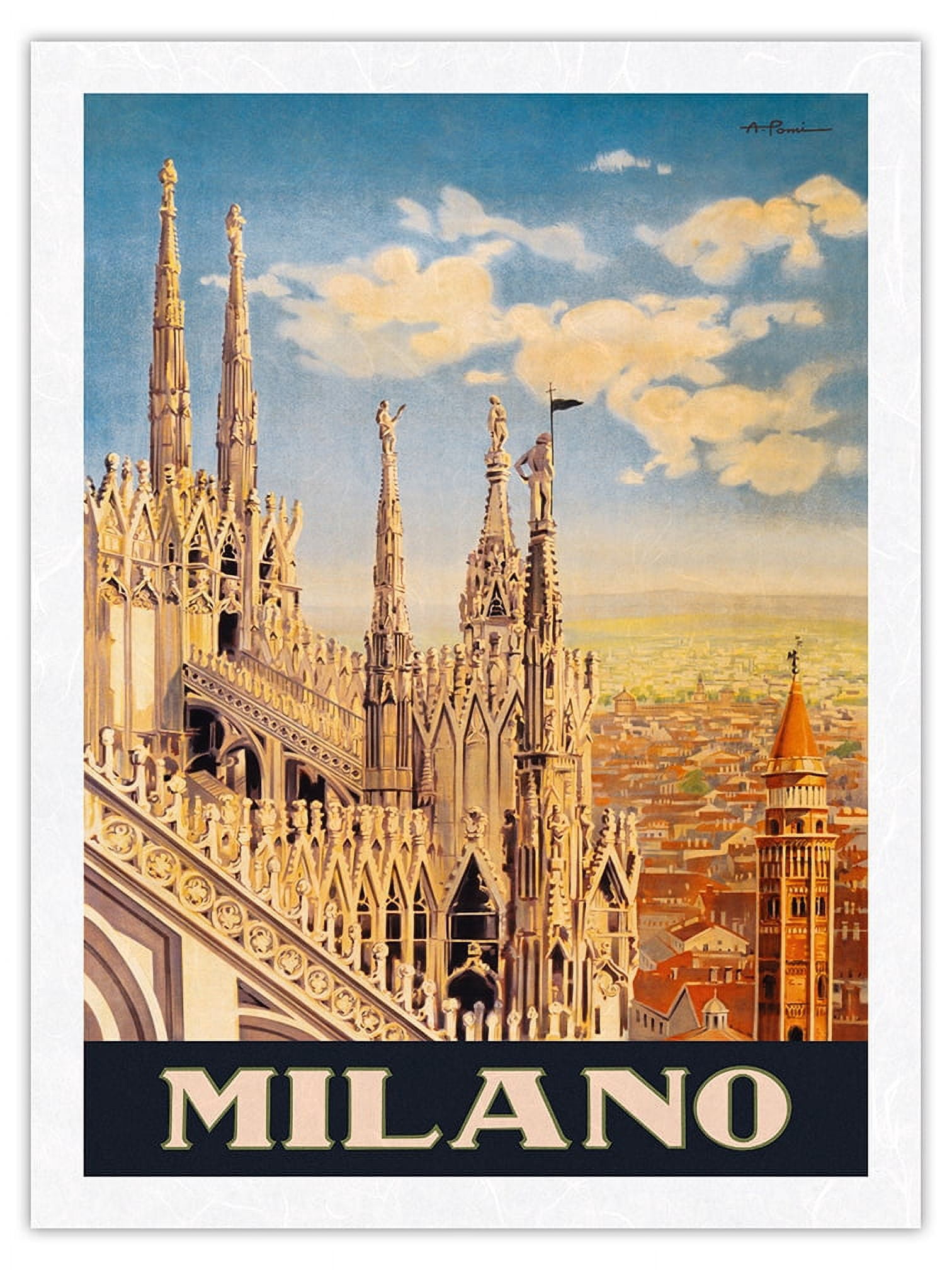 Milano - Milan Italy Cathedral - Vintage Travel Poster by Alessandro ...