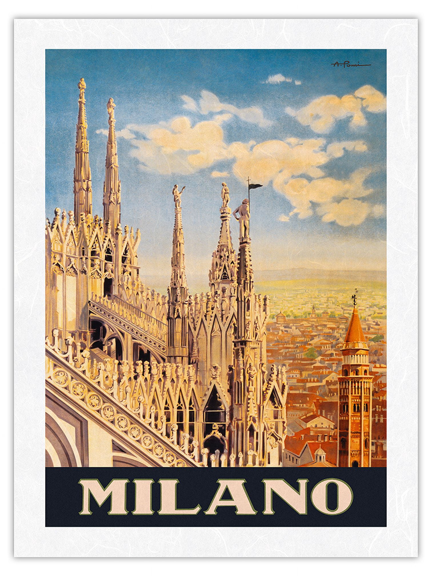 Milano - Milan Italy Cathedral - Vintage Travel Poster by Alessandro ...