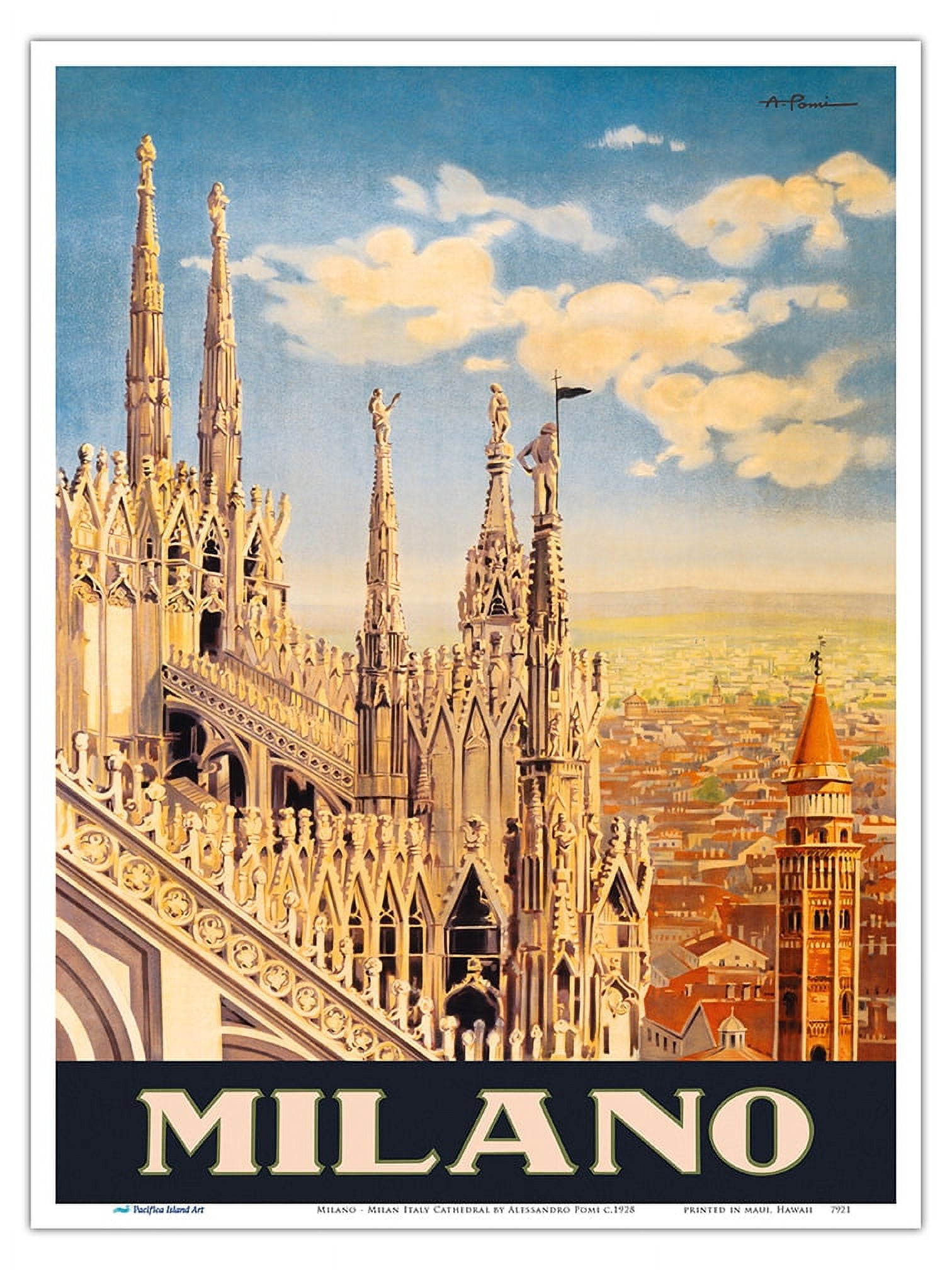 Milano - Milan Italy Cathedral - Vintage Travel Poster by Alessandro ...