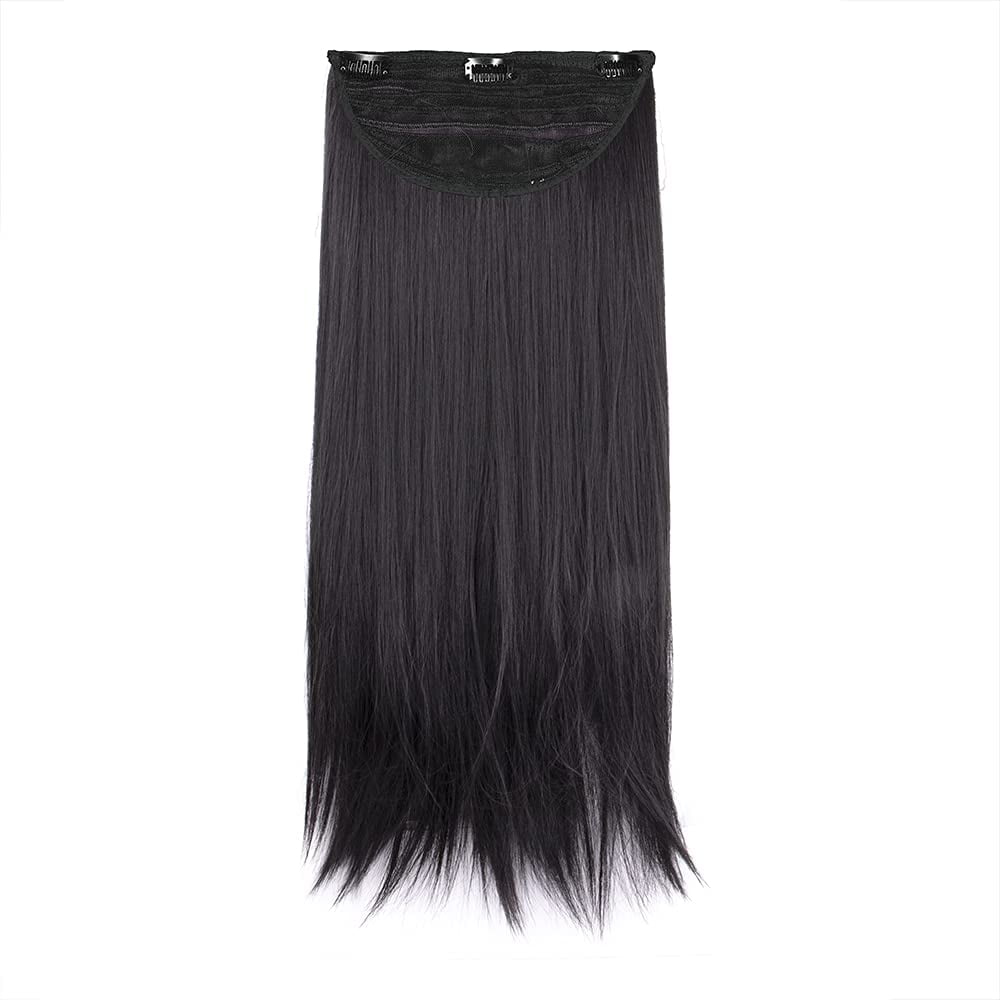 Milano Treasures 18 inch Straight Clipin Hair Extensions Natural Black ...