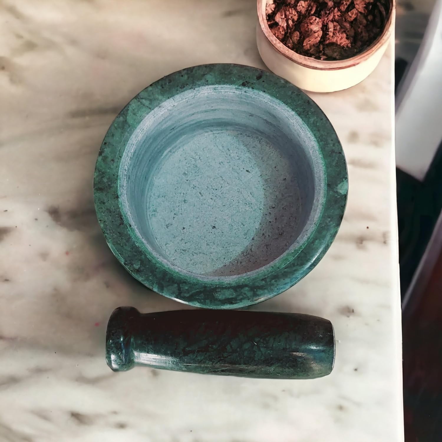 Milap Creations Granite Marble Mortar and Pestle Set Stone Big Size ...