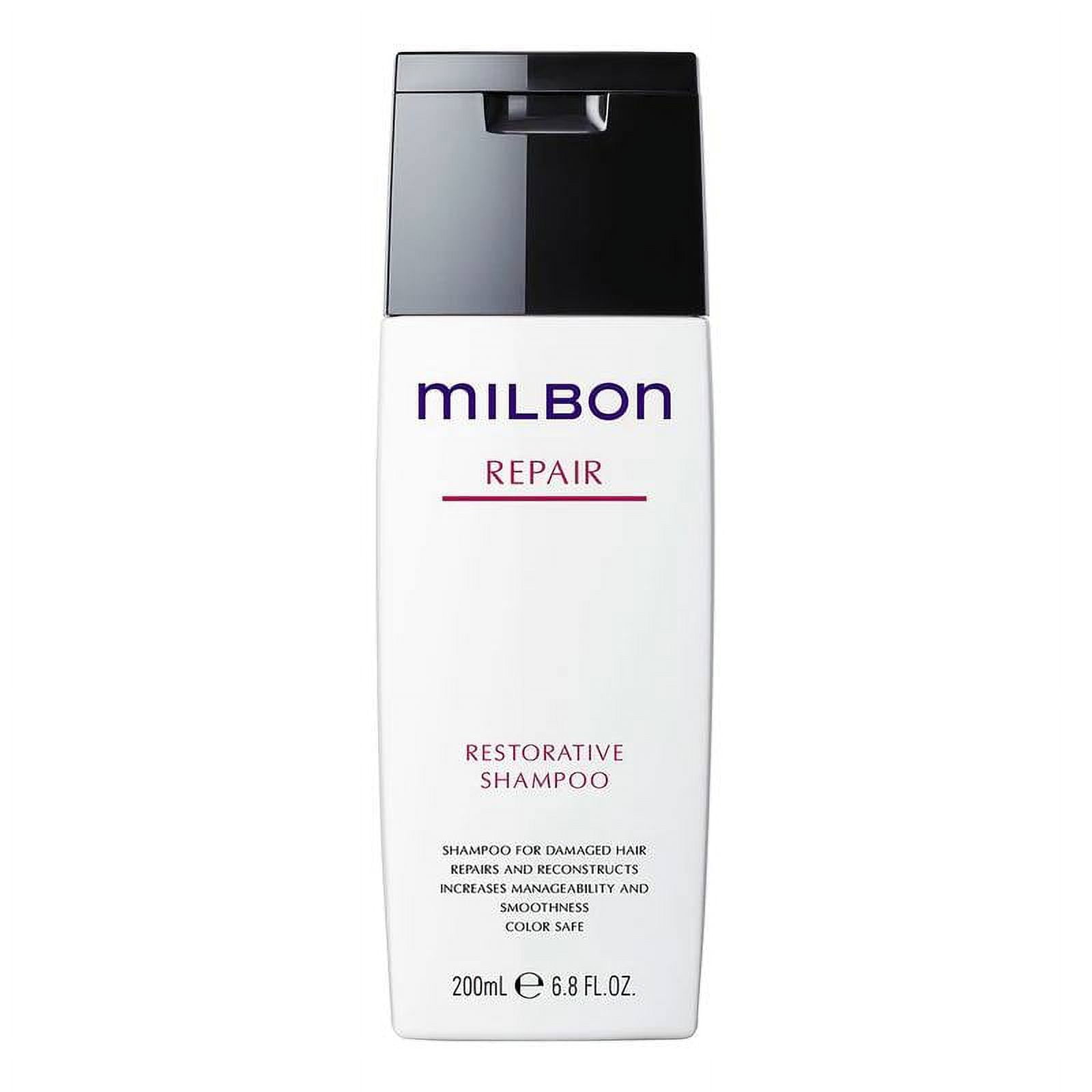 Milbon Repair Restorative Shampoo for Severely Damaged Hair, Dual-Repair Technology, Color Safe ...