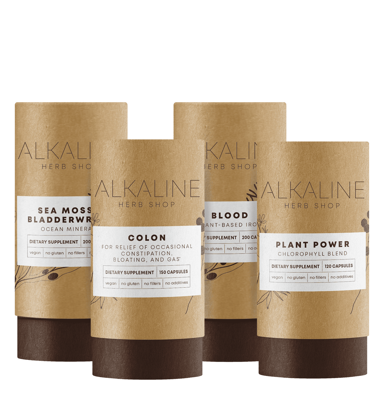 Mild Detox Bundle - Sea Moss & Bladderwrack, Chlorophyll, Iron and ...