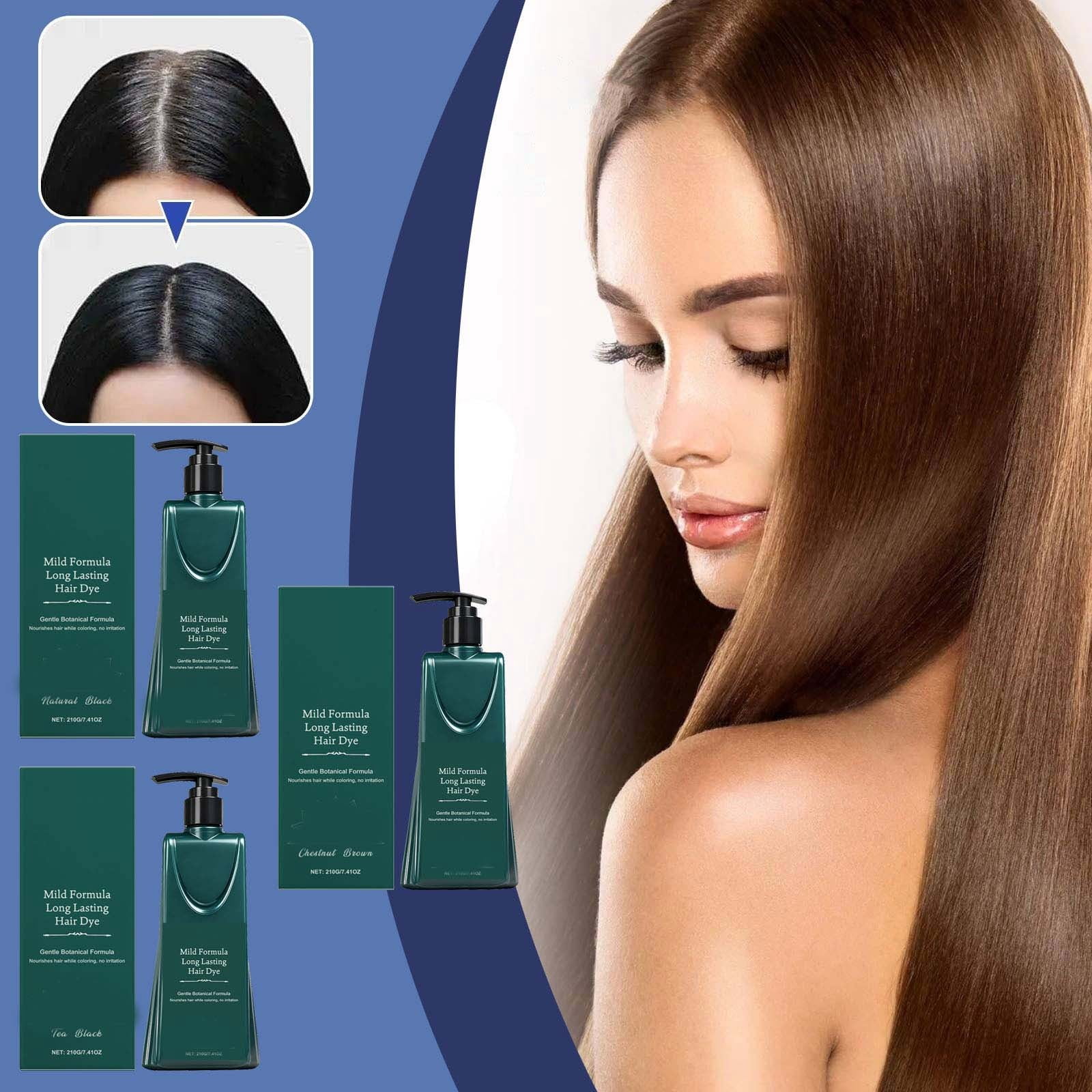 Mild Long-Lasting Hair Color Cream with Natural Extracts – Covers Gray ...