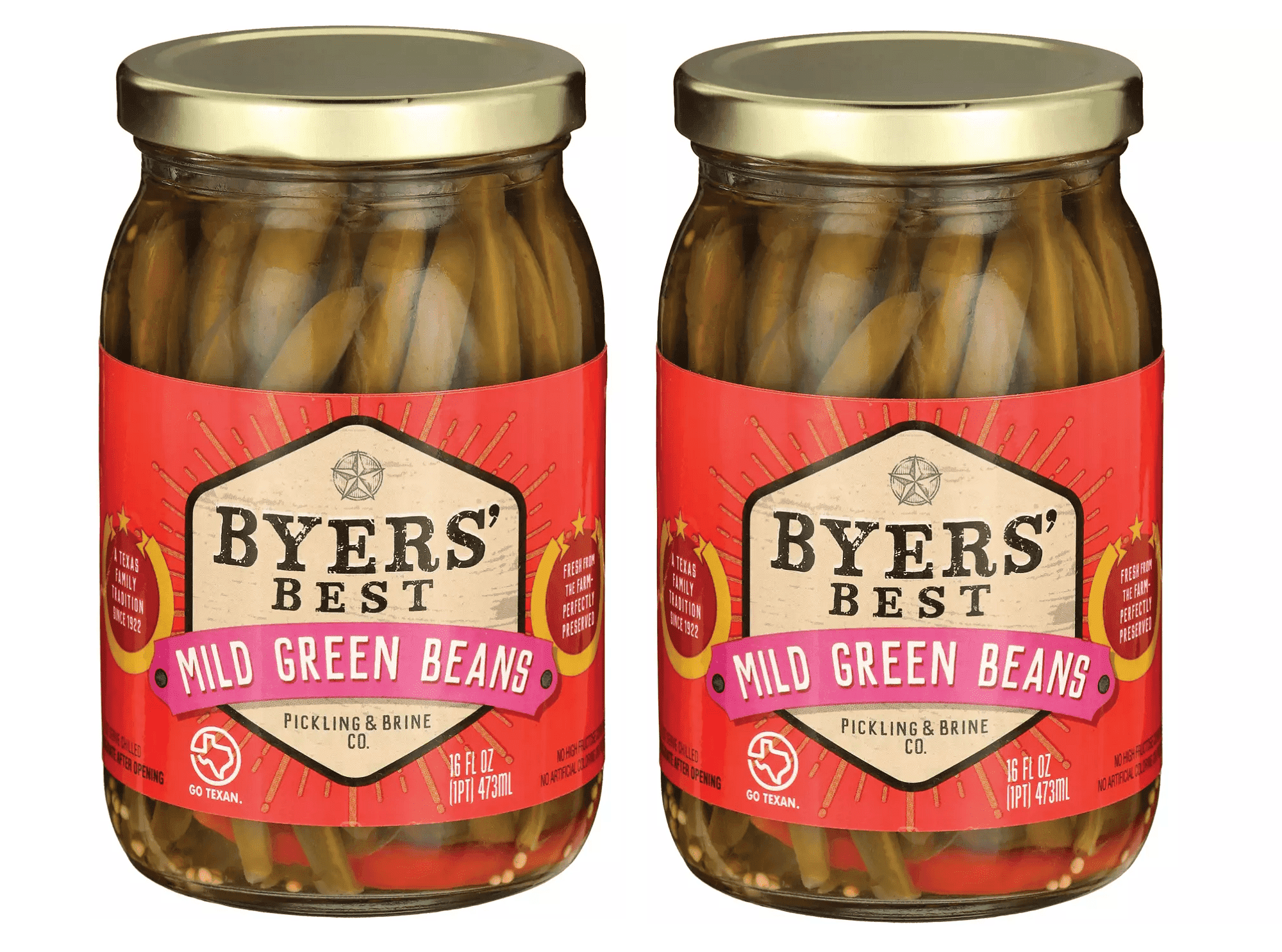 Mild Pickled Green Beans with Garlic and Spices - Two (2) 16oz (454g) Glass Jars - Walmart.com