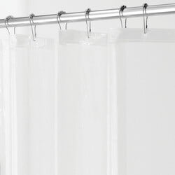 iDesign PEVA Water-Resistant Stall Shower Curtain Liner - Reinforced ...