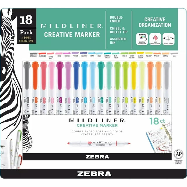 Mildliner Double Ended Highlighter Assorted 18 Count - Walmart.com