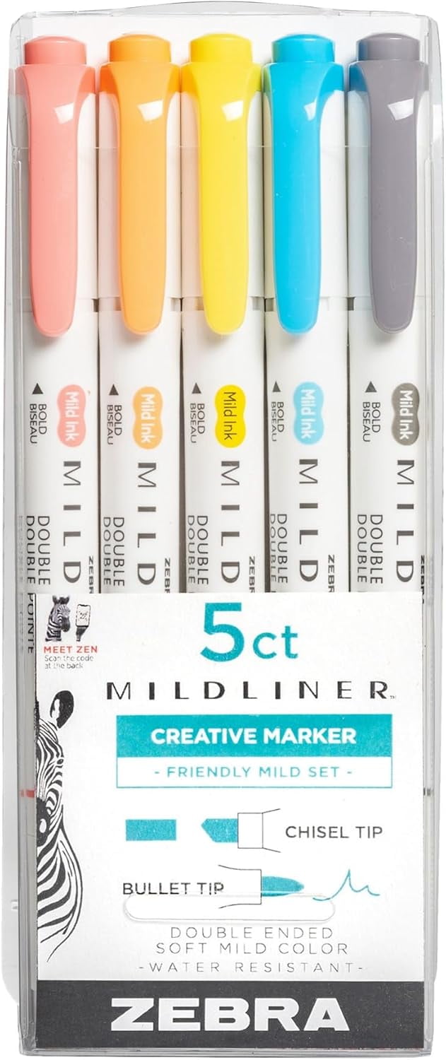 Mildliner, Double Ended Highlighter, Broad and Fine Tips, Assorted ...