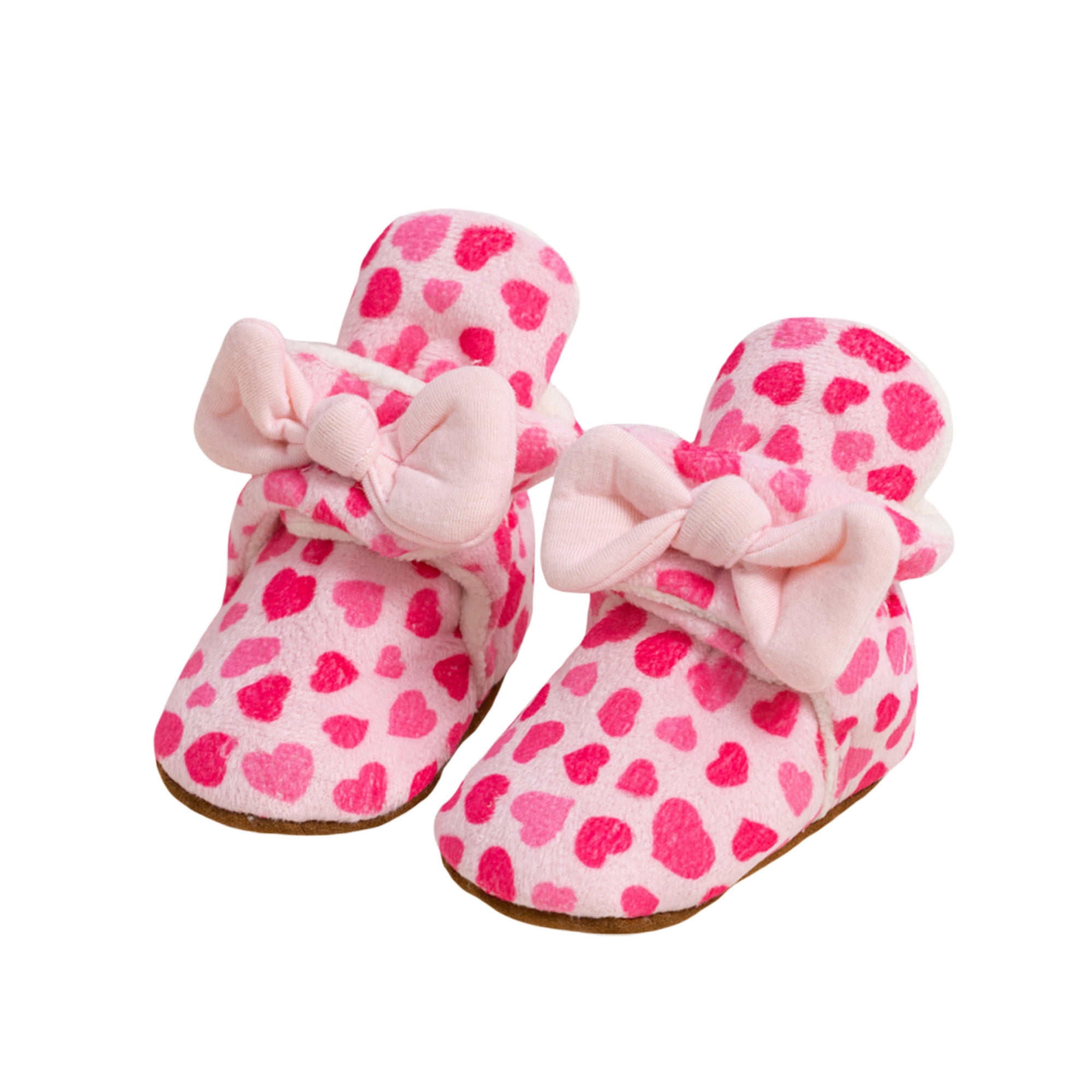Mildsown Baby Girl Booties Cute Heart Print Slippers Warm First Walker ...