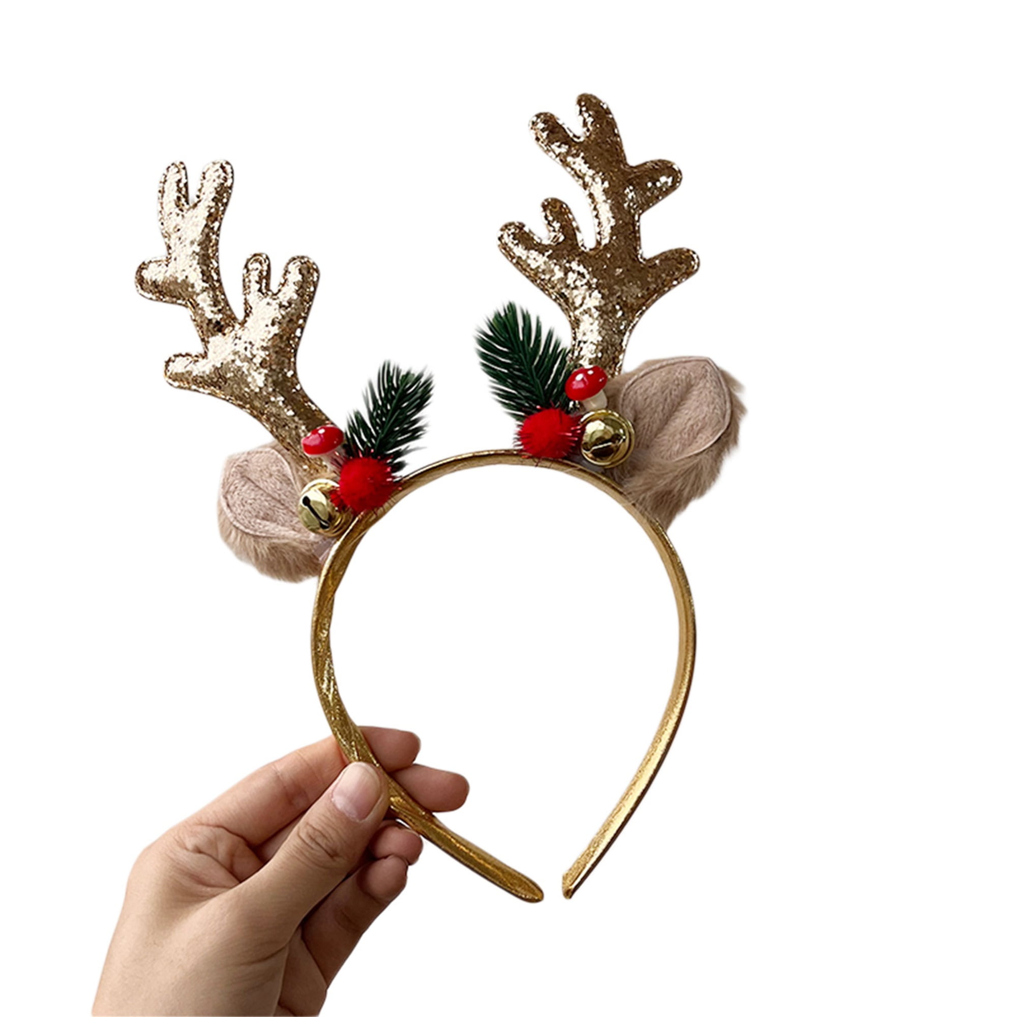 Mildsown Christmas Reindeer Headbands Glitter Antler Deer Ears Hair