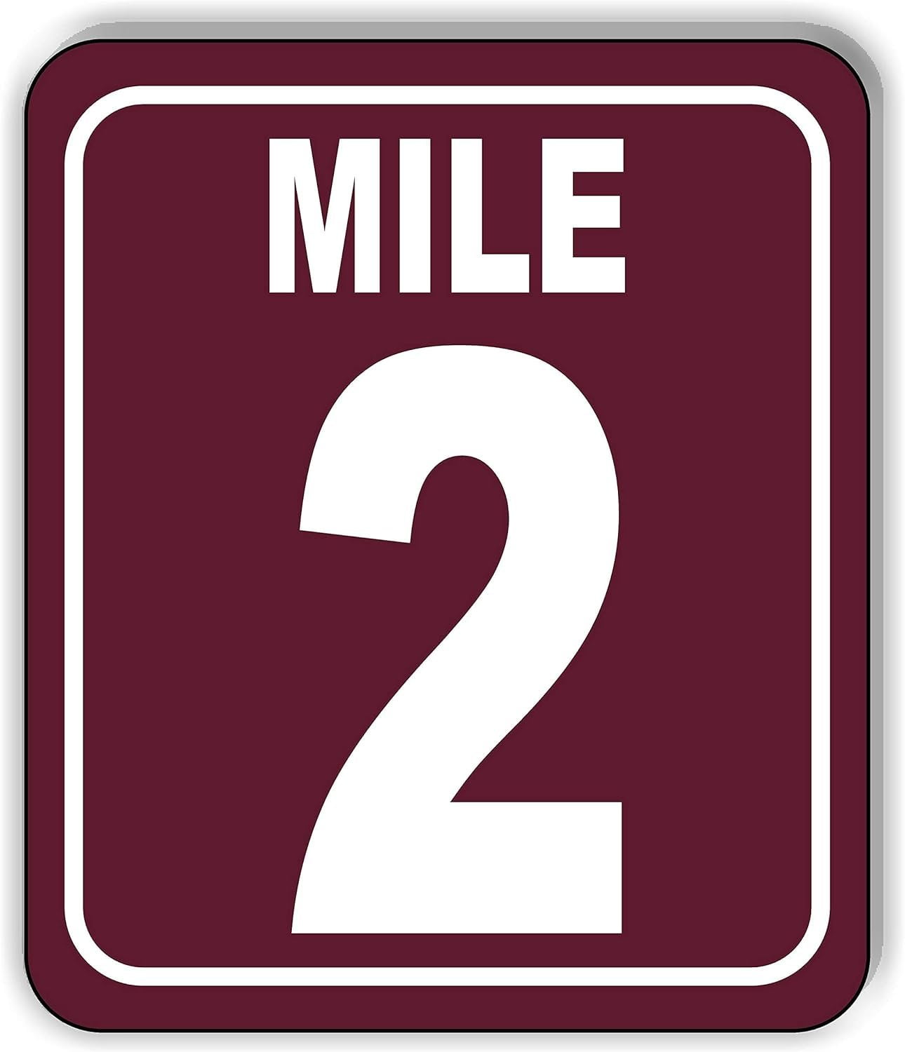 Mile 2 Distance Marker Brown Running Race 5k Marathon Aluminum ...