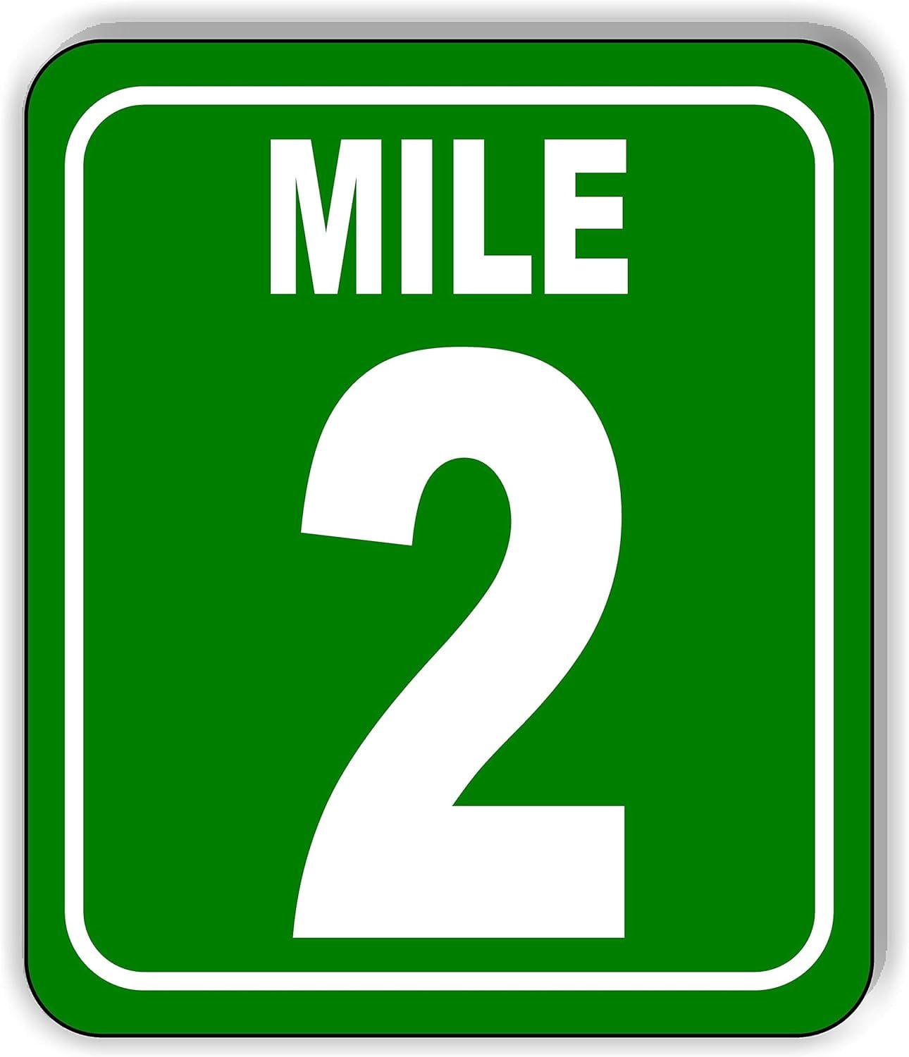 Mile 2 Distance Marker Green Running Race 5k Marathon Aluminum ...