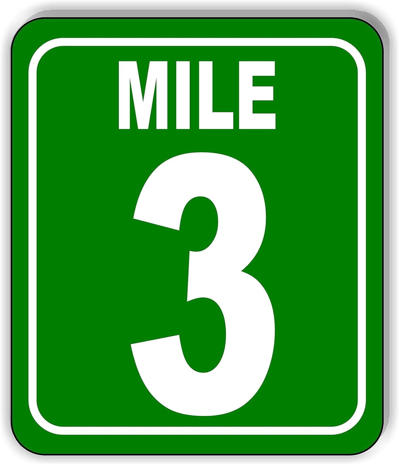 Mile 3 Distance Marker Green Running Race 5k Marathon Aluminum ...