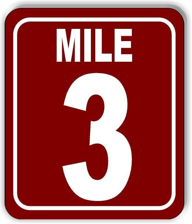 Mile 3 Distance Marker maroon Running Race 5k Marathon Aluminum ...