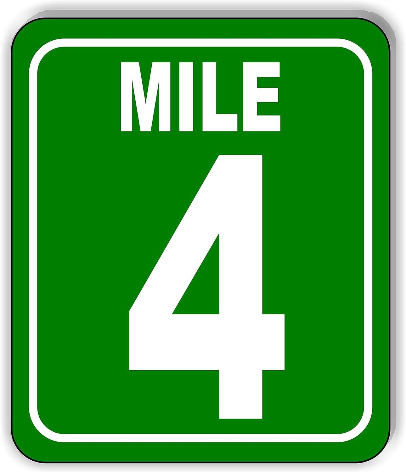 Mile 4 Distance Marker Green Running Race 5k Marathon Aluminum ...