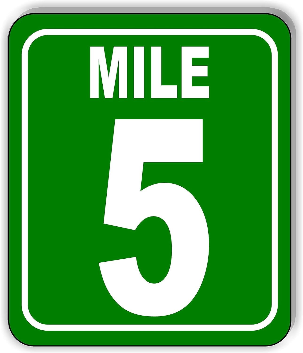Mile 5 Distance Marker Green Running Race 5k Marathon Aluminum ...