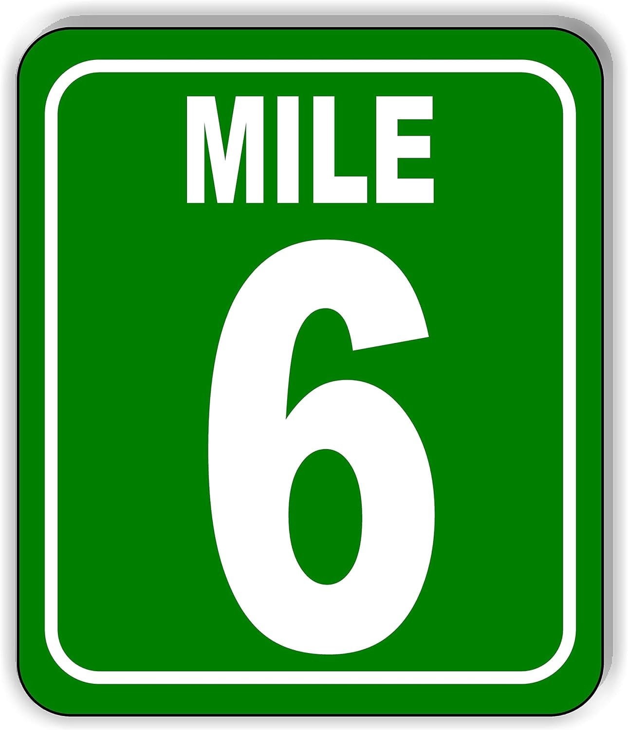 Mile 6 Distance Marker Green Running Race 5k Marathon Aluminum ...