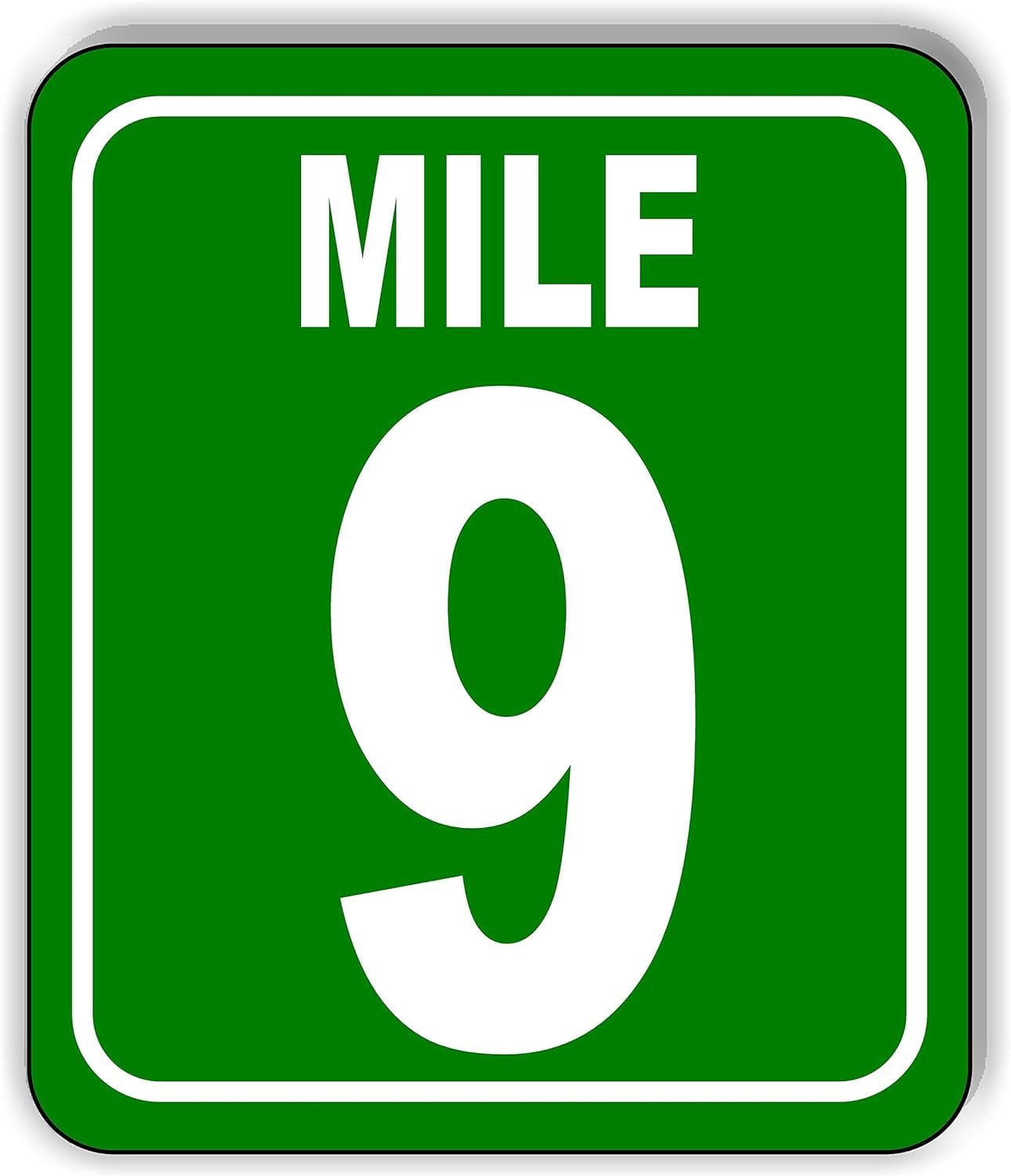 Mile 9 Distance Marker Green Running Race 5k Marathon Aluminum ...