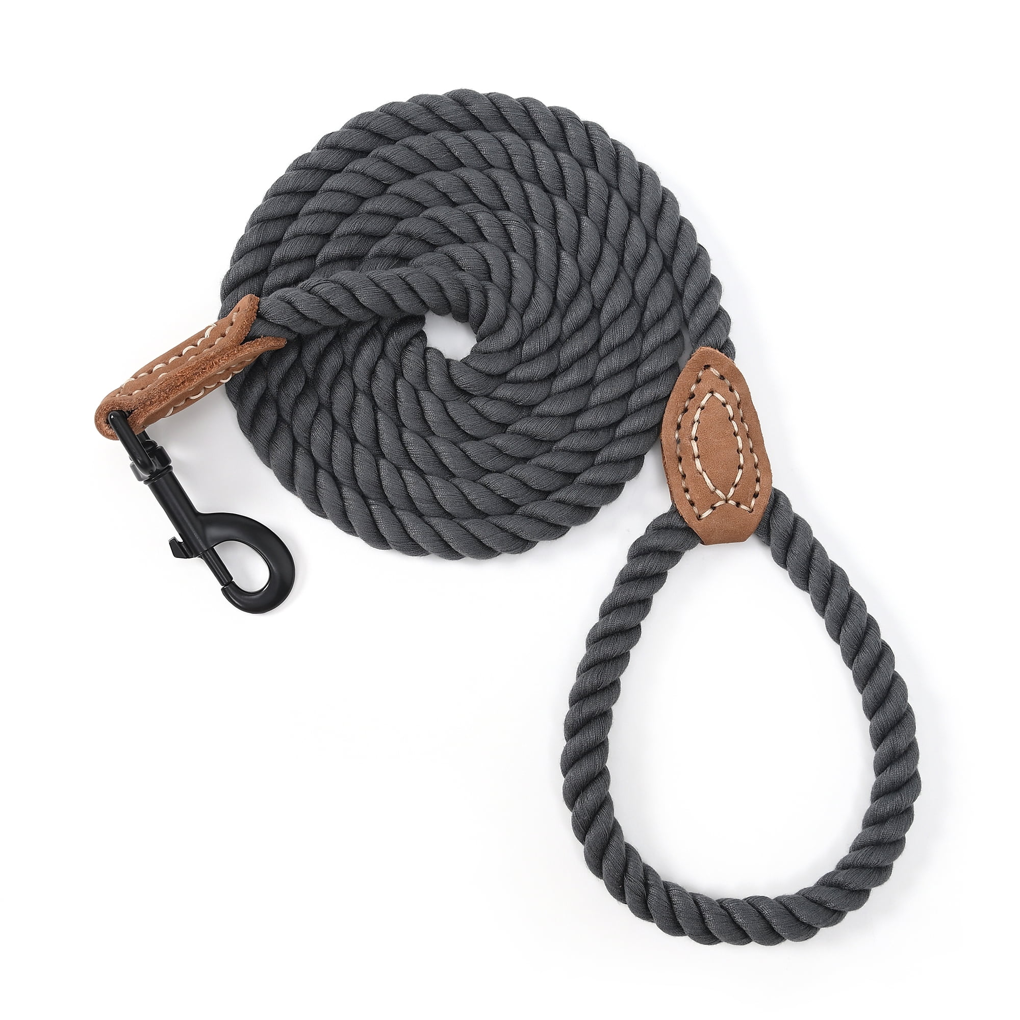 Mile High Life Adjustable Gray Dog Standard Leash, Braided Cotton Rope ...