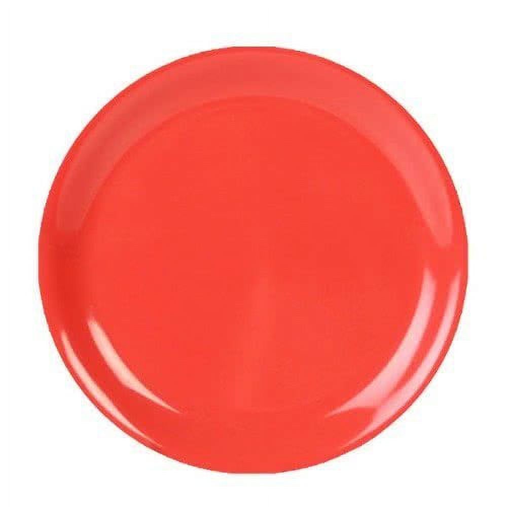 Mile Stone Narrow Rim Round Plate, 7.25" Diameter, Melamine, Orange Red ...