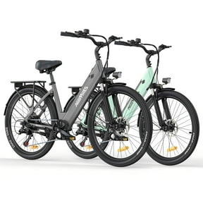 OKAI Stride Electric Bike w/ 40 Miles Max Operating Range and 25 mph Max Speed - Desert Sand ...