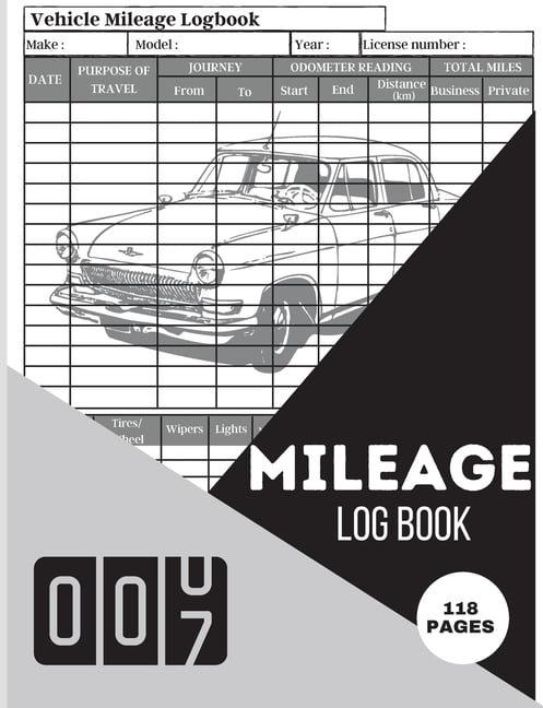 Mileage Log Book: Mileage Odometer For Small Business And Personal Use ...