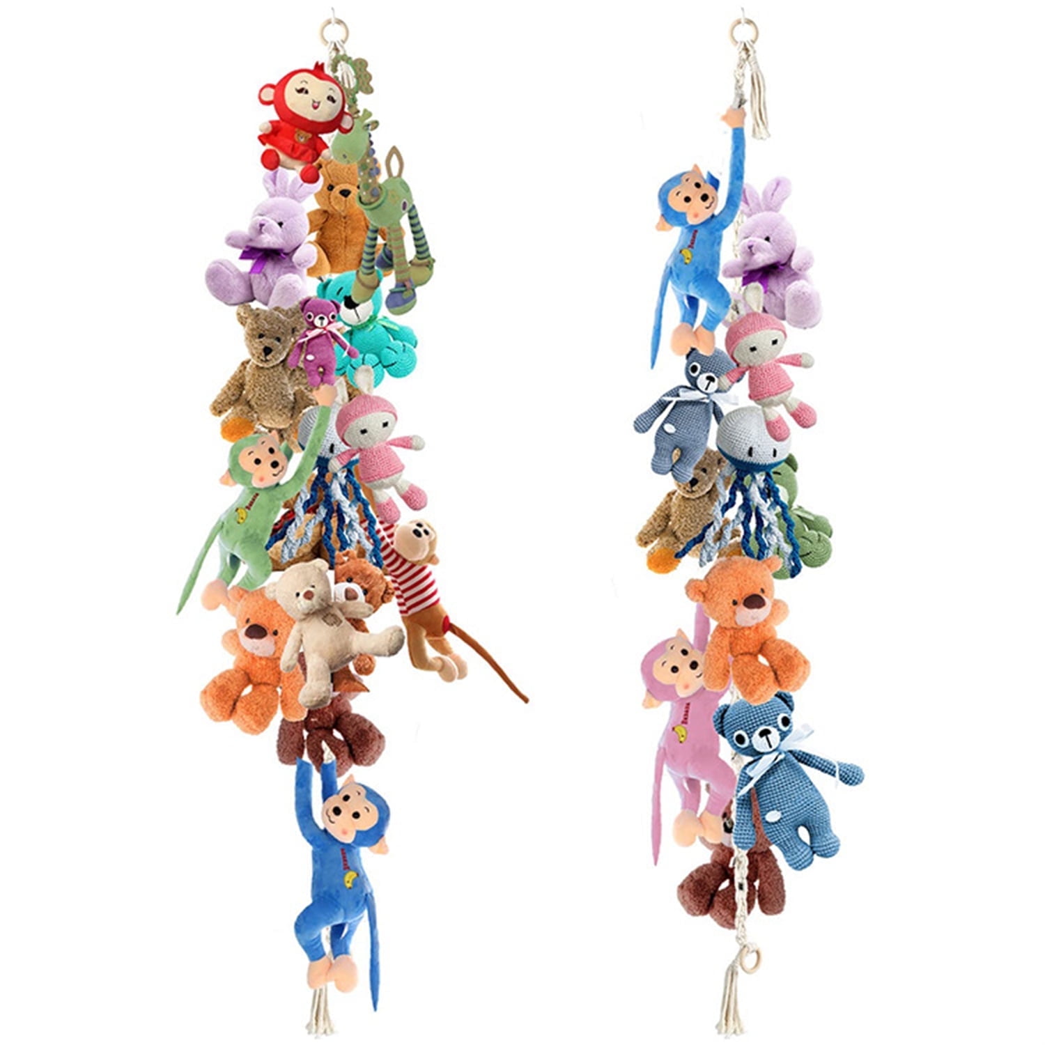 Milemduomar 2-Pack Hand-Woven Cotton Rope Hanging Storage Chain with 20 ...